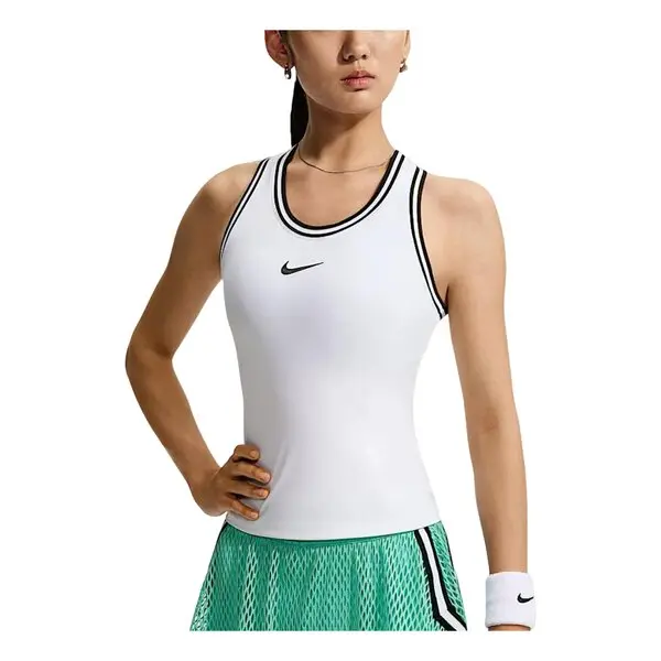 Nike Court Slam Tennis Tank Top Asia Sizing White Black Im9427-100 - White/black