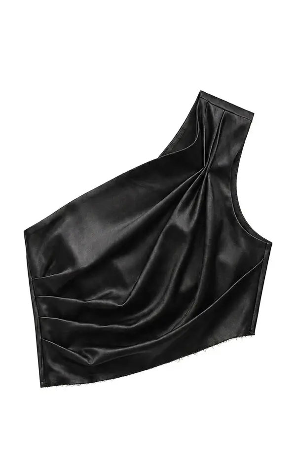 STUDIO CONSTANCE One-shoulder Leather Top