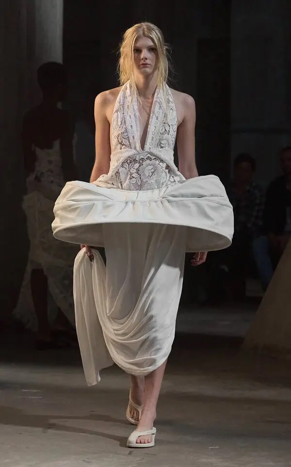 STUDIO CONSTANCE Sculptural Leather-blend Maxi Dress