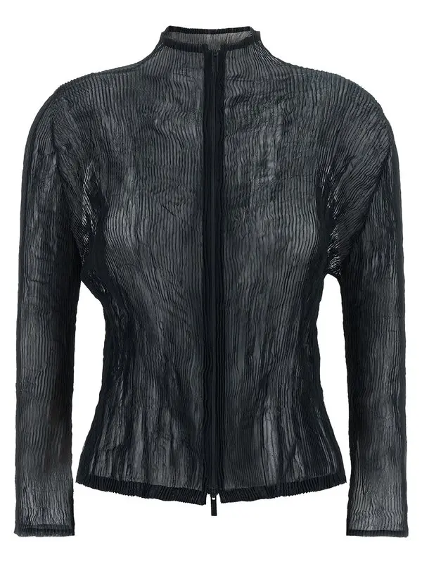 Issey Miyake Chiffon Twist 1 Cardigan - Black