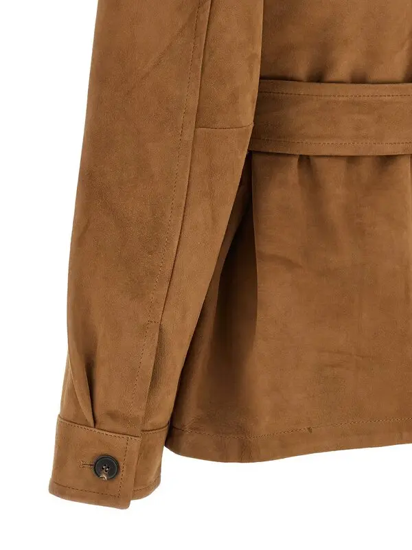 Max Mara Mstboemia Full-grain Suede Jacket - Brown