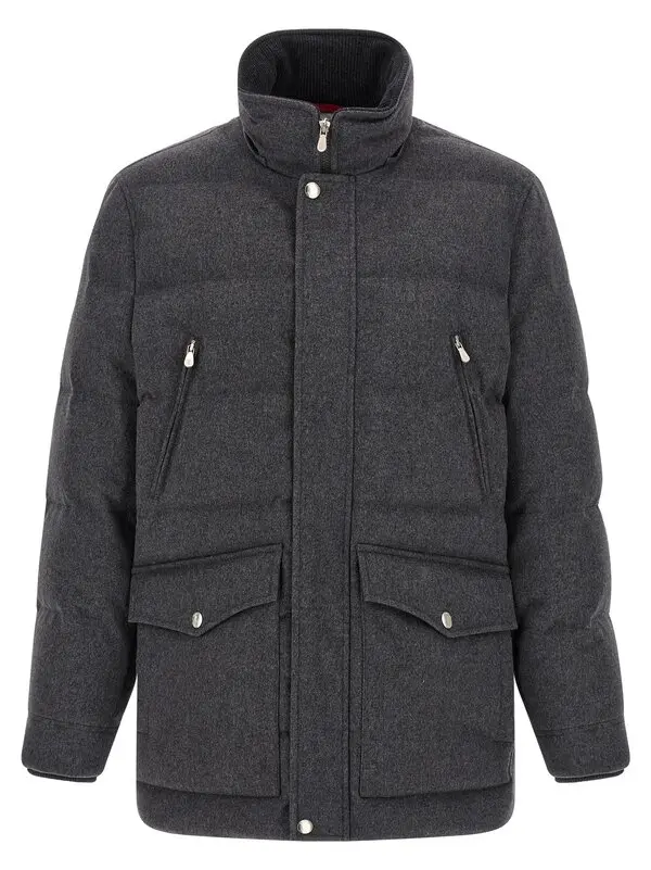 Brunello Cucinelli Membrane Wool Flannel Parka