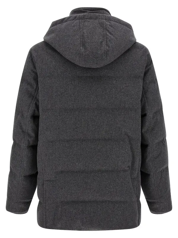 Brunello Cucinelli Membrane Wool Flannel Parka