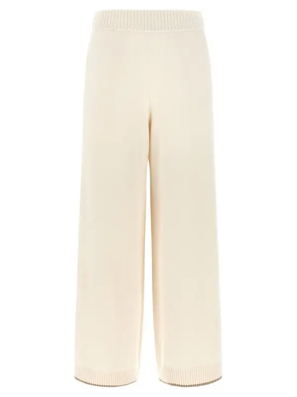 Brunello Cucinelli Cashmere Knit Pants - White
