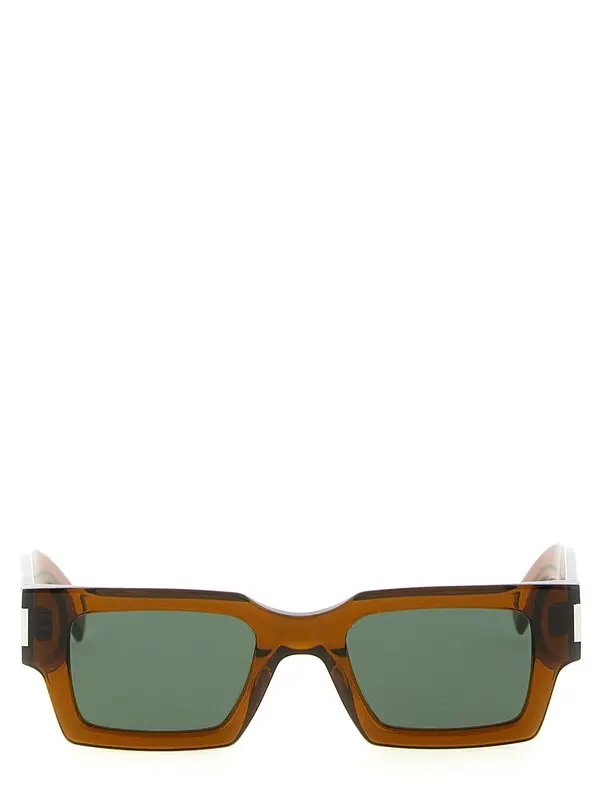 Saint Laurent Acetate Square Frame Sunglasses - Brown