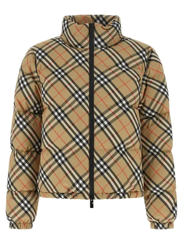 Burberry Ambleside Check' Down Jacket - Cream