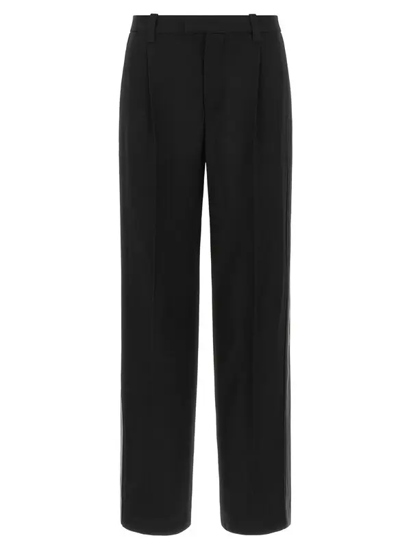 Brunello Cucinelli Monile Pleated Virgin Wool Trousers - Black