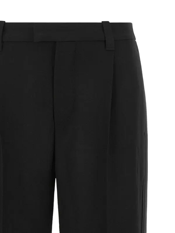 Brunello Cucinelli Monile Pleated Virgin Wool Trousers - Black