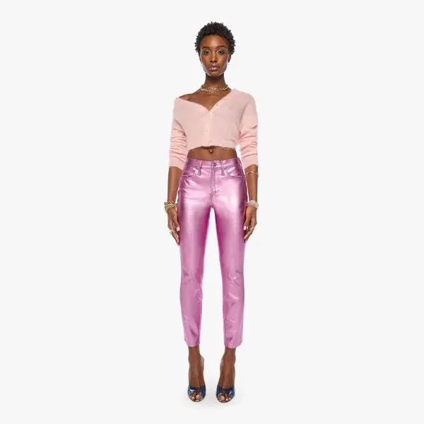 MOTHER The Mid Rise Dazzler Flood Hoop Earrings Jeans