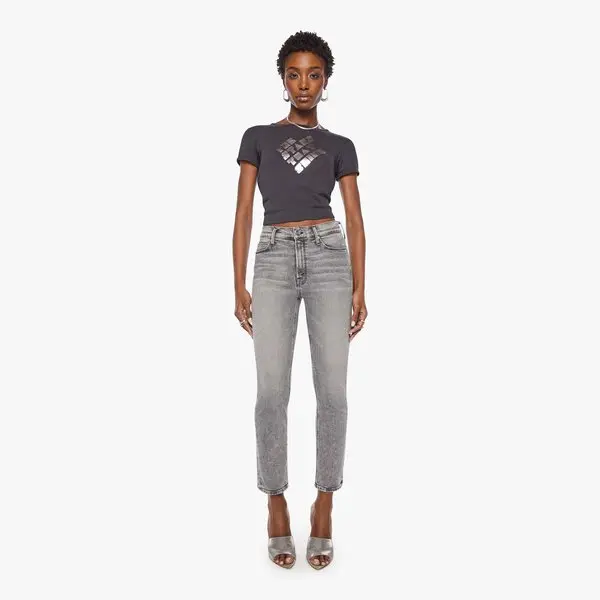 MOTHER Mid Rise Straight Leg Ankle Jeans
