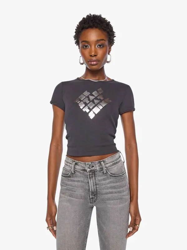 MOTHER The Itty Bitty Ringer Dazzle Me T-shirt - Black