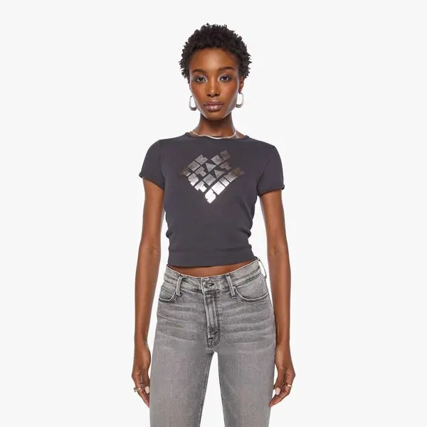 MOTHER The Itty Bitty Ringer Dazzle Me T-shirt - Black