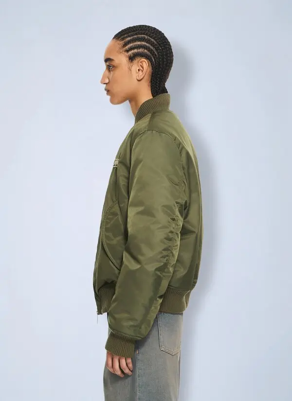Off-White Embroidered Nylon Bomber Jacket