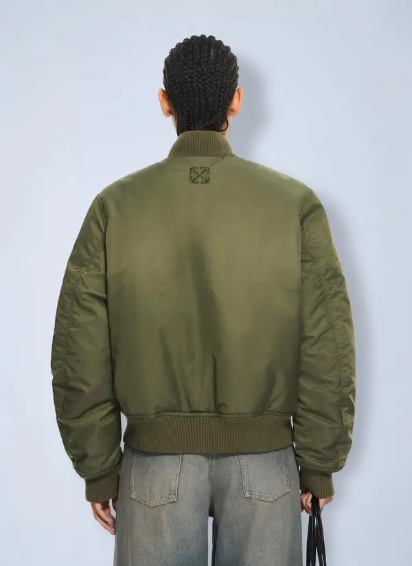 Off-White Embroidered Nylon Bomber Jacket