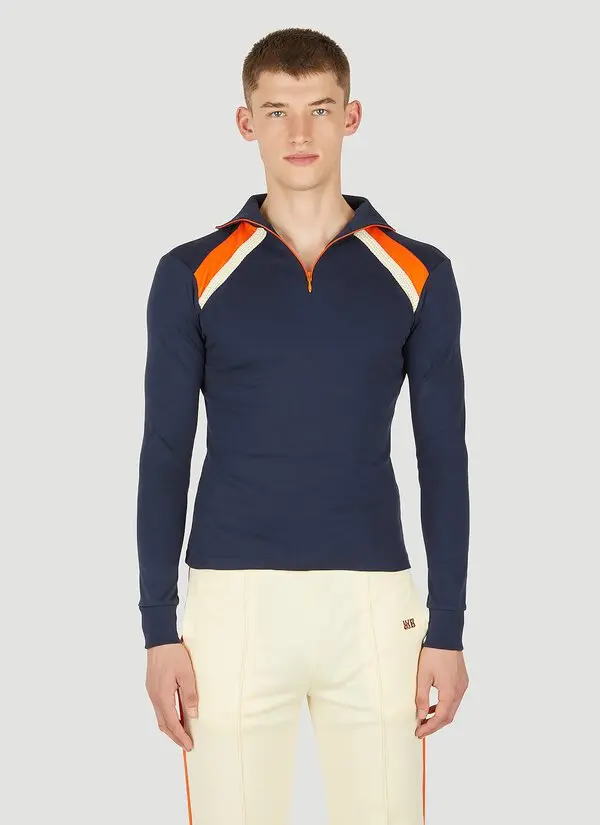 WALES BONNER Jazz Half Zip Top