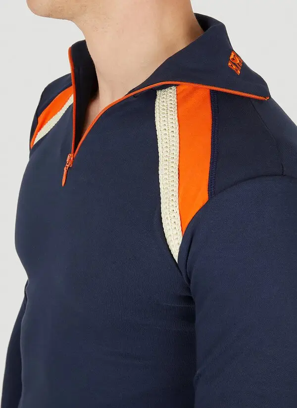 WALES BONNER Jazz Half Zip Top