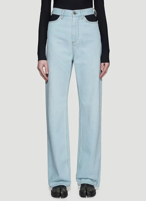 MAISON MARGIELA Cut-out Straight-leg Jeans - Light Wash