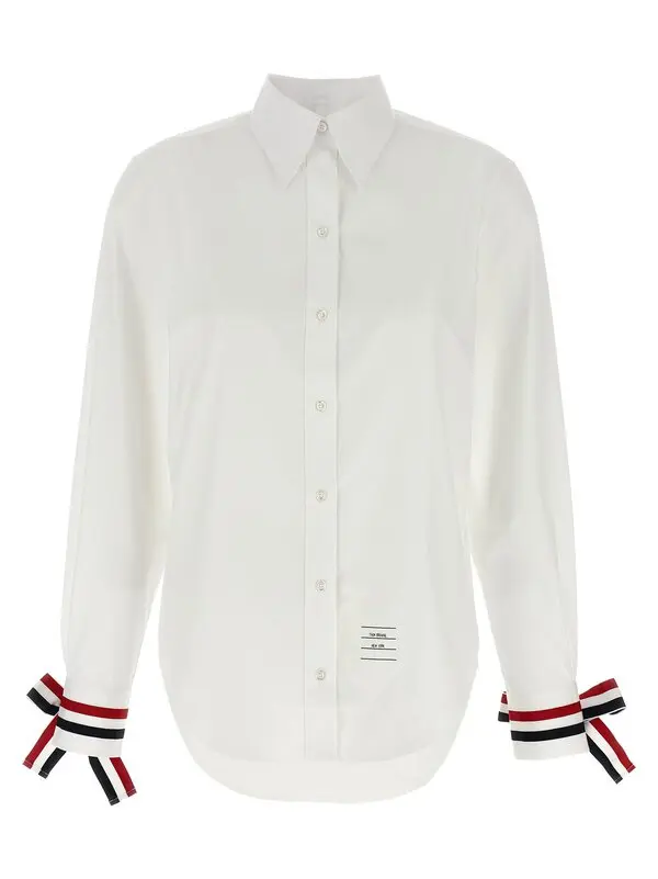 Thom Browne Rwb Tape Cuffs Shirt - White