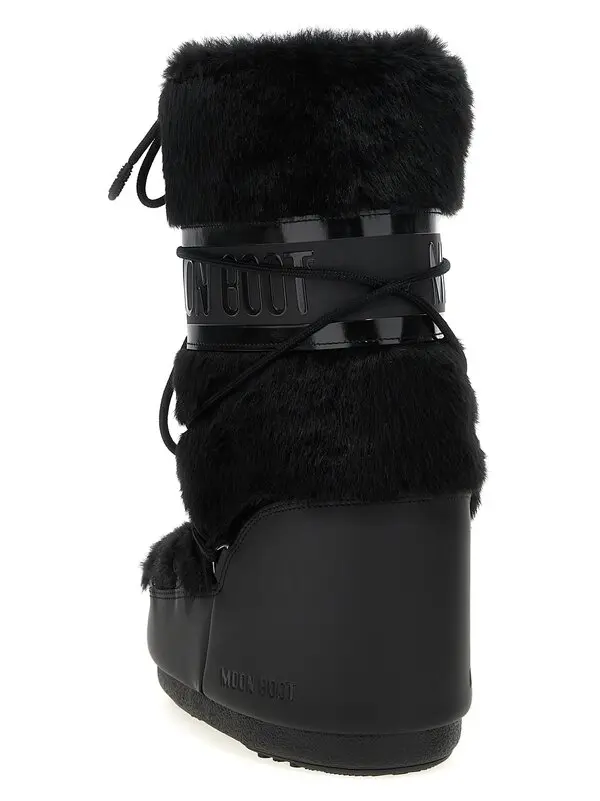 Moon Boot Icon Faux Fur Boots - Black