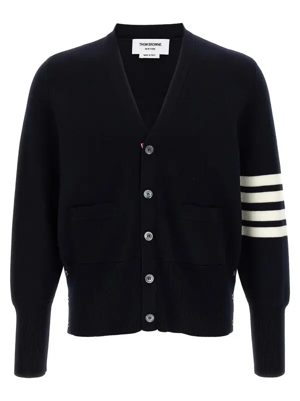Thom Browne 4-bar Wool Cardigan - Blue