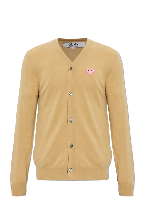 Play Comme Des Garcon Wool Cardigan With Logo Patch