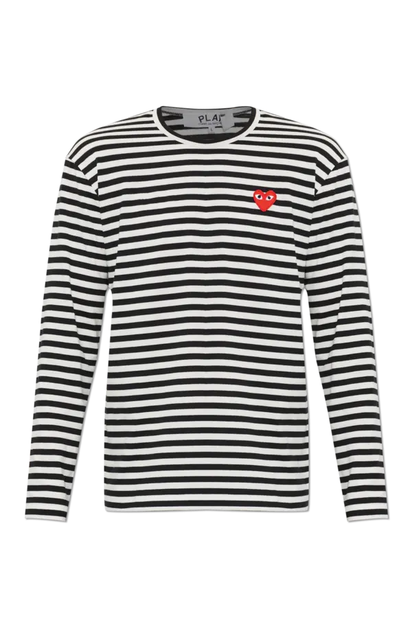 Play Comme Des Garcon Cotton T-shirt With Logo Patch
