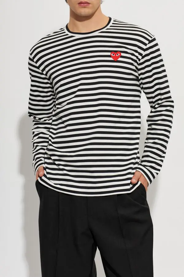 Play Comme Des Garcon Cotton T-shirt With Logo Patch