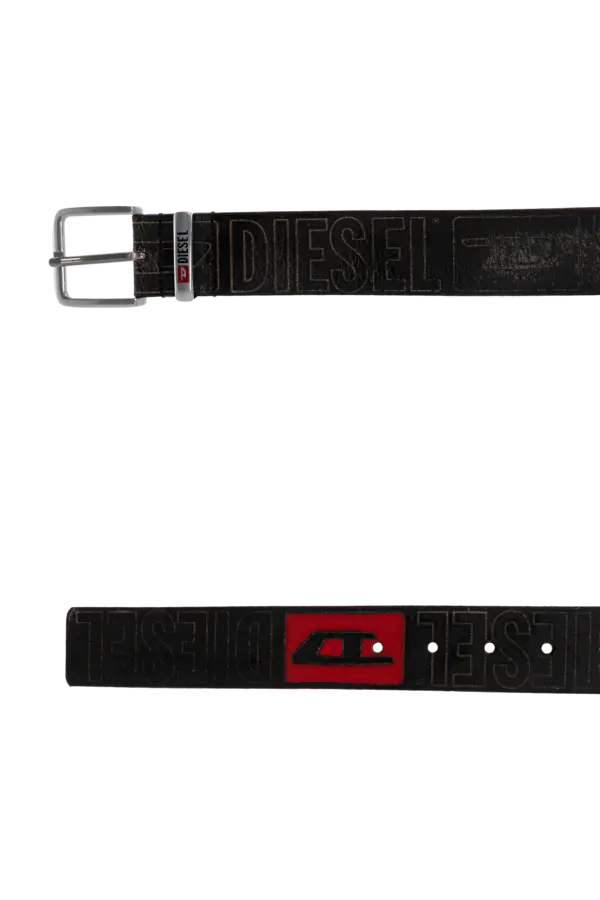 DIESEL® Leather Belt ‘b-biscotto Outline