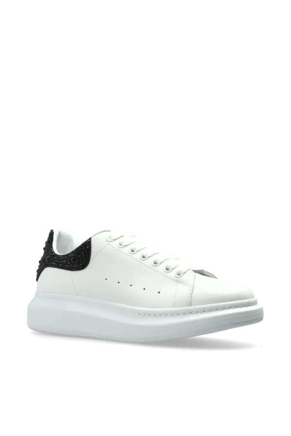 Alexander McQueen Leather Sports Shoes With Shiny Crystals