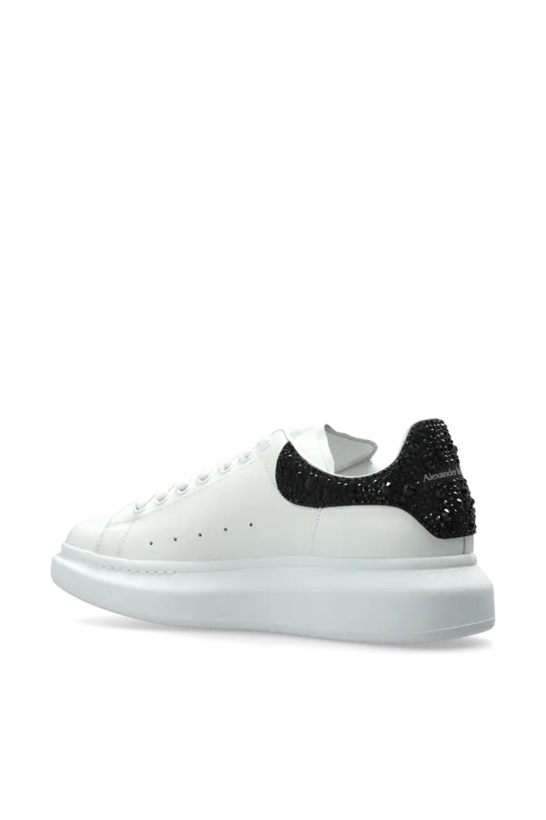 Alexander McQueen Leather Sports Shoes With Shiny Crystals