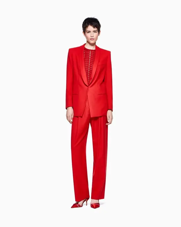 Giorgio Armani Fluid Wool Single-pleat Trousers