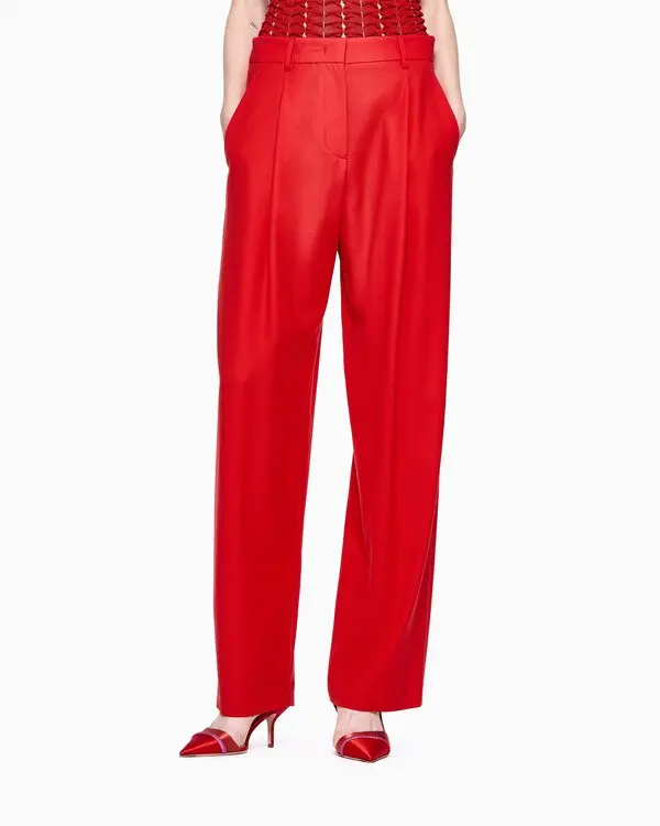 Giorgio Armani Fluid Wool Single-pleat Trousers