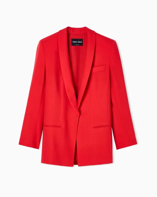 Giorgio Armani Virgin-wool Single-breasted Jacket - Red