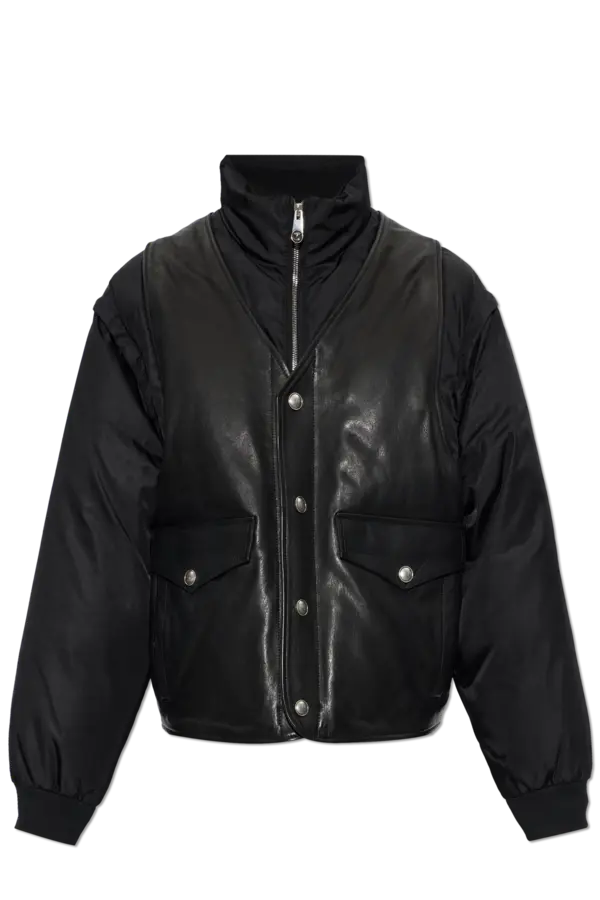 Versace Down Jacket With Mixed Materials