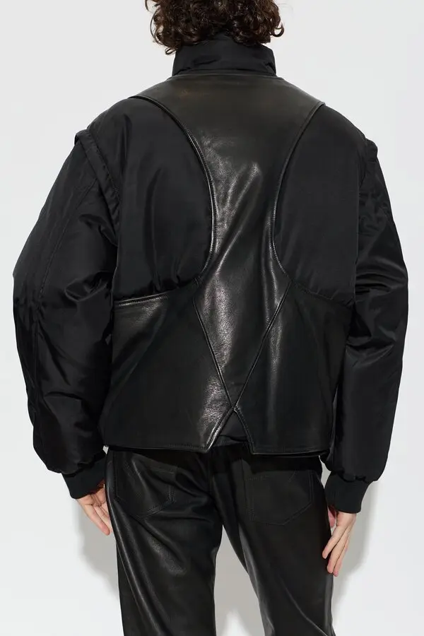 Versace Down Jacket With Mixed Materials