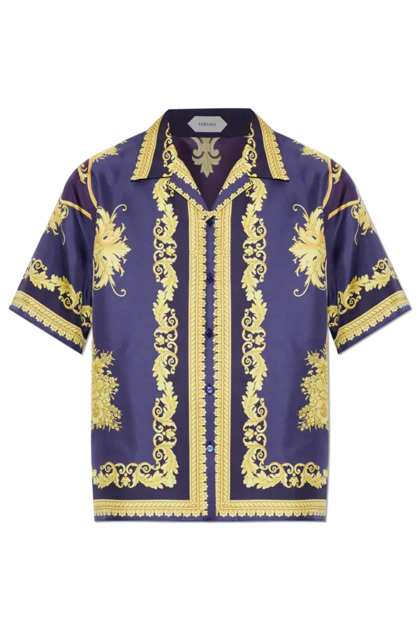 Versace Silk Shirt With "new Barocco" Print