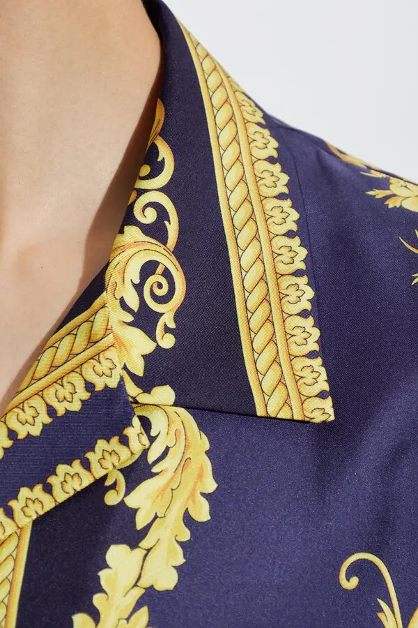Versace Silk Shirt With "new Barocco" Print