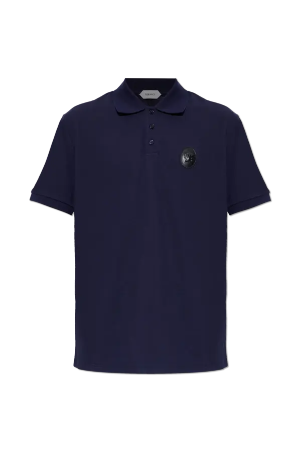 Versace Polo With Patch - Navy Blue