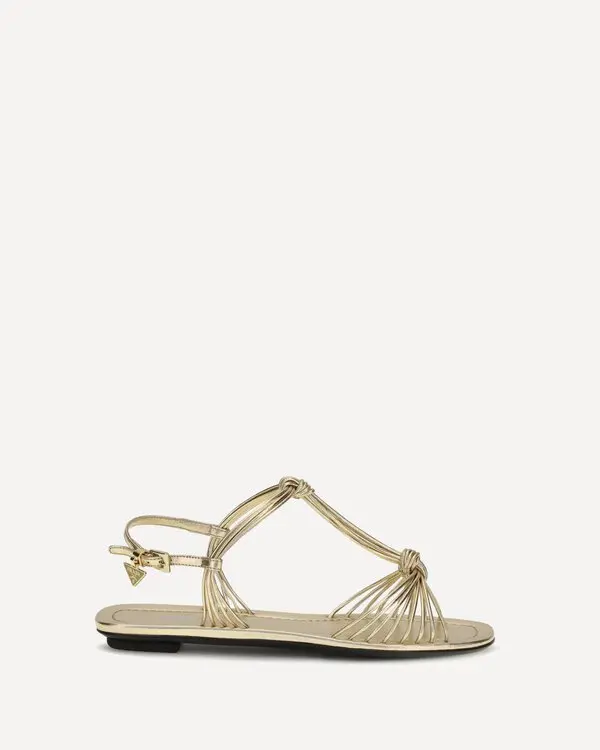 Prada Mordoré Nappa Sandals - Gold