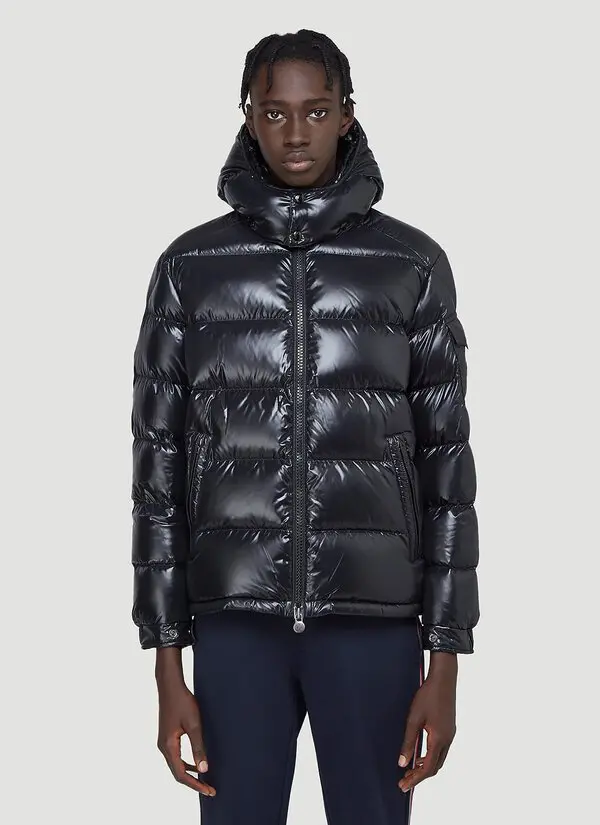 Moncler Detachable Hood Padded Down Jacket - Black