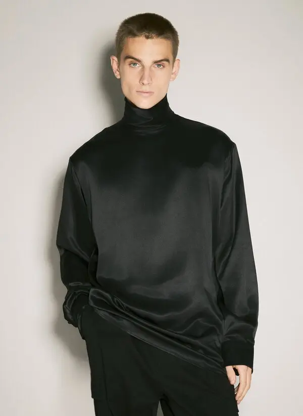 Dolce & Gabbana Loose Silk Turtleneck Top