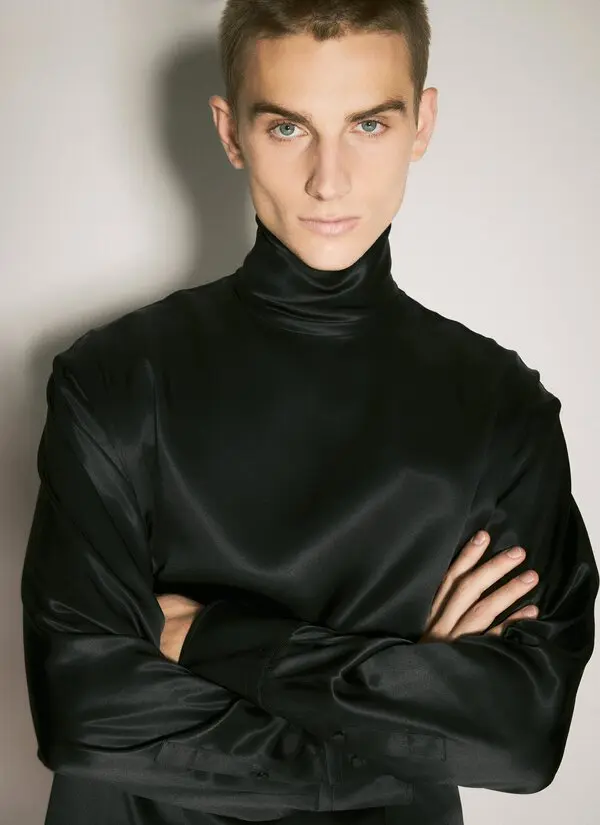 Dolce & Gabbana Loose Silk Turtleneck Top