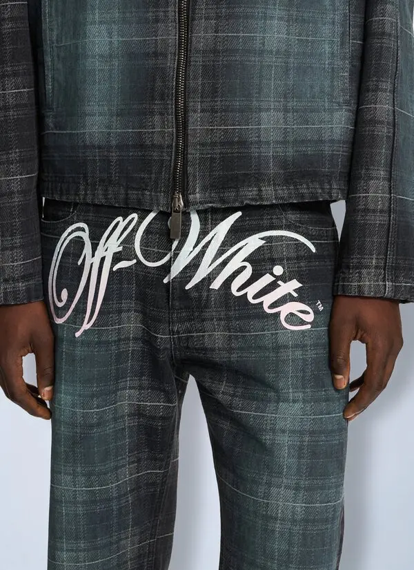 Off-White Check Jacq Slim Relax Jeans