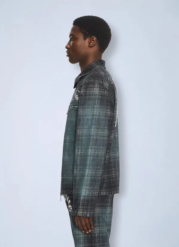 Off-White Check Jacquard Slim Relax Jeans - Multicolor