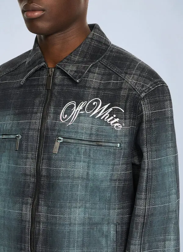 Off-White Check Jacq Den Skate Coach Jkt