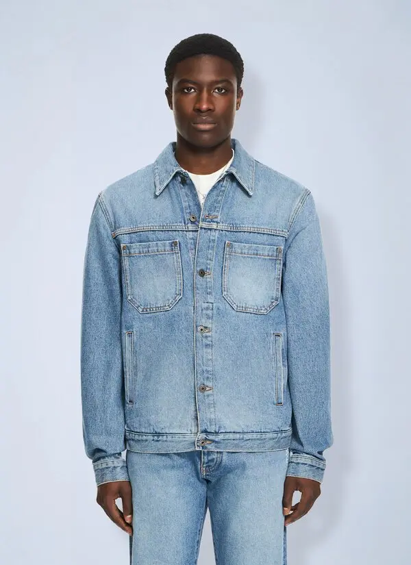 Off-White Half Arrow Denim Skate Jacket - Blue