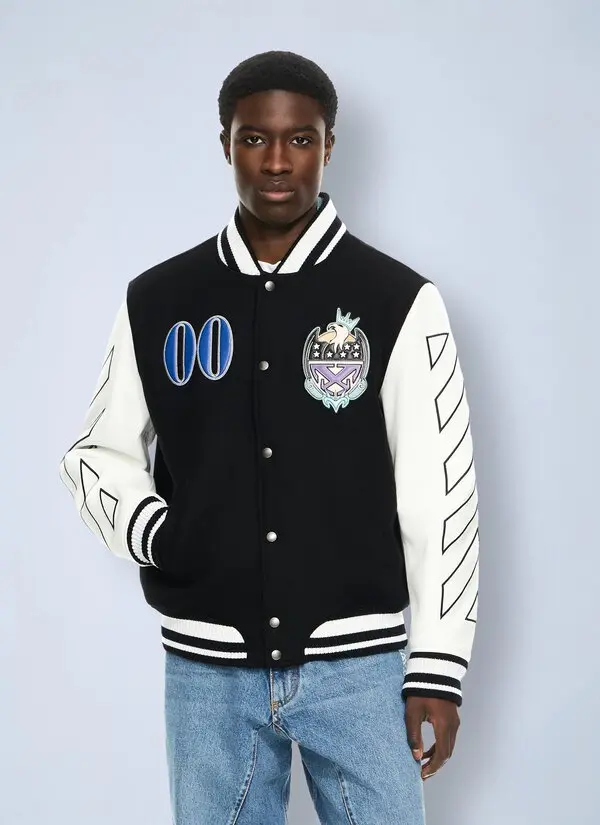 Off-White Royal Jewels Varsity Jacket - Black
