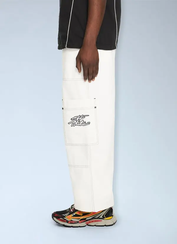 Off-White Script Gd Cot Cargo Pant - White