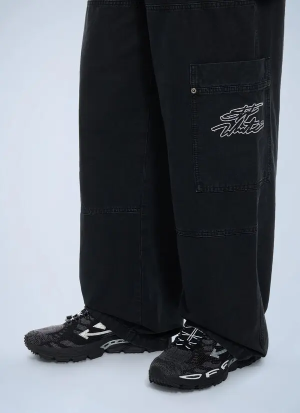 Off-White Script Garment-dyed Cotton Cargo Pants