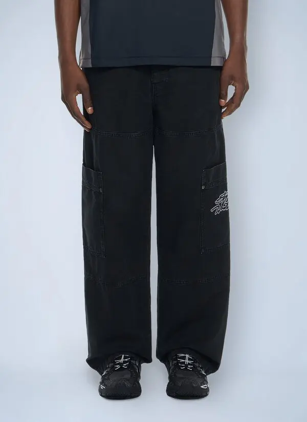 Off-White Script Garment-dyed Cotton Cargo Pants - Black